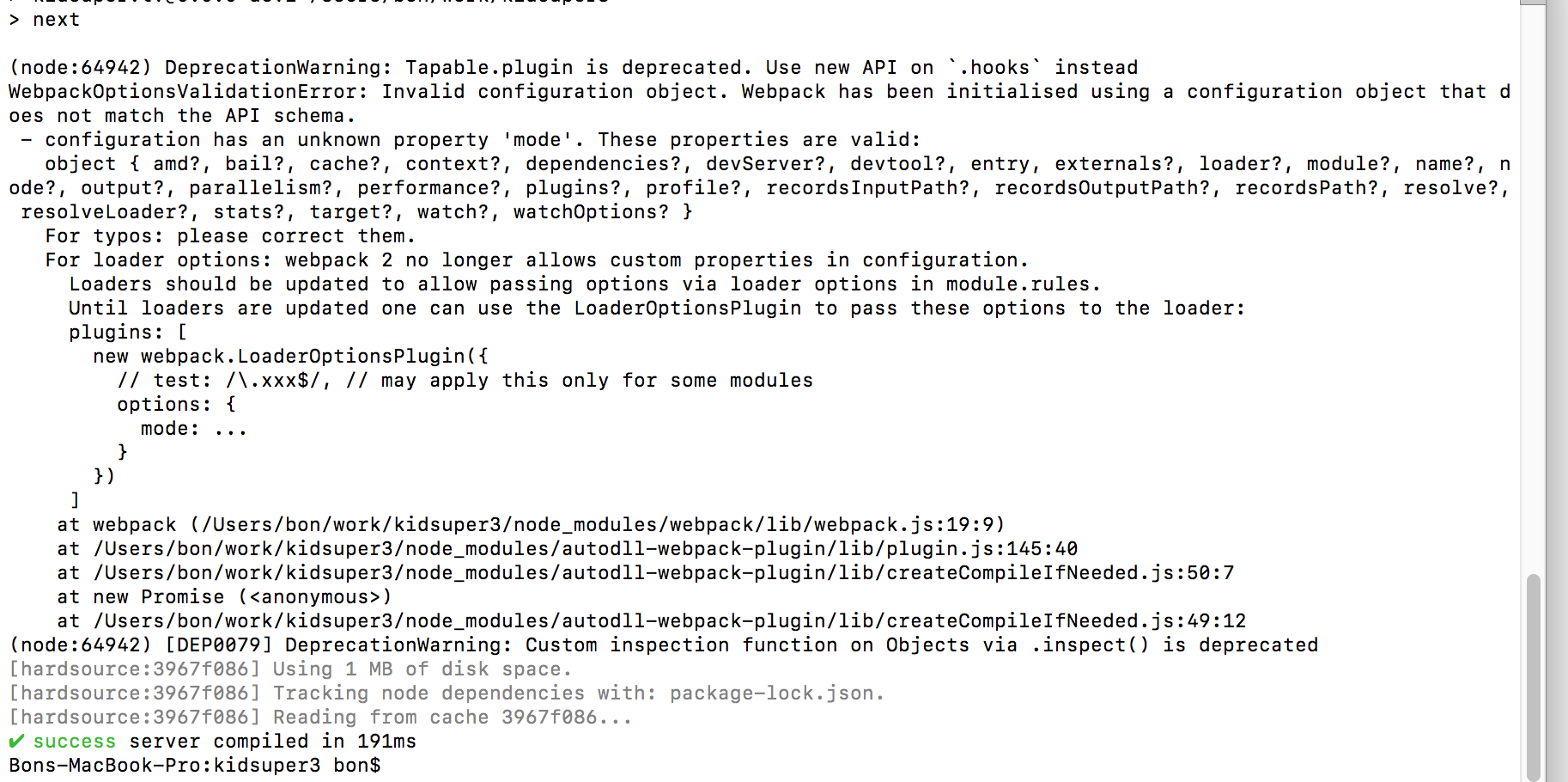DeprecationWarning: Tapable.plugin is deprecated. Use new API on `.hooks` instead · Issue #5301 ...