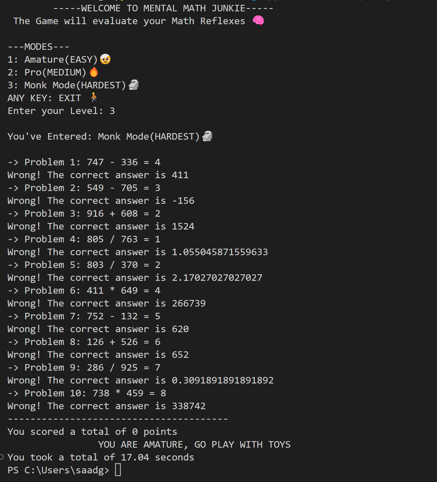 GitHub - SaadARazzaq/Mental-Math-Junkie: You've been CHALLENGED!😏