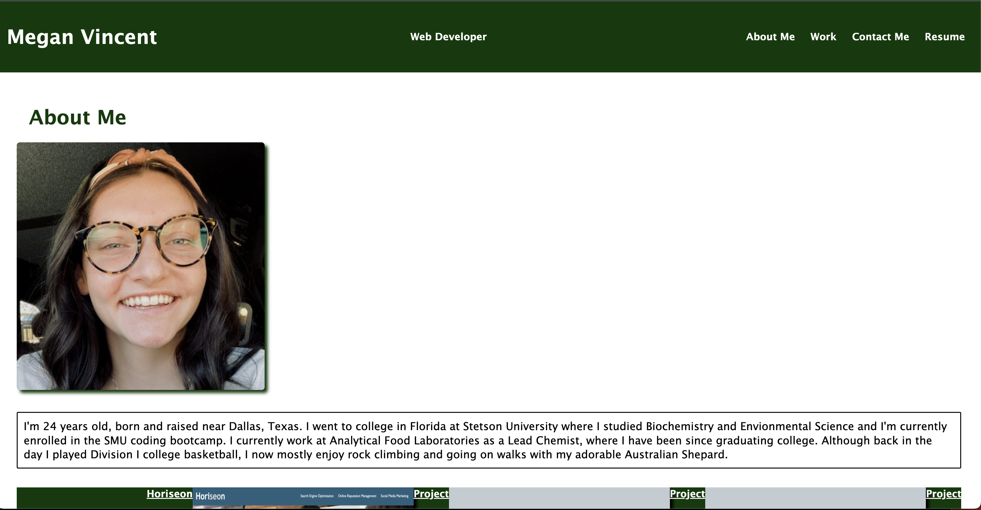 GitHub - MVincent15/HelloWorld_Portfolio: Includes information about Megan Vincent, as well as ...