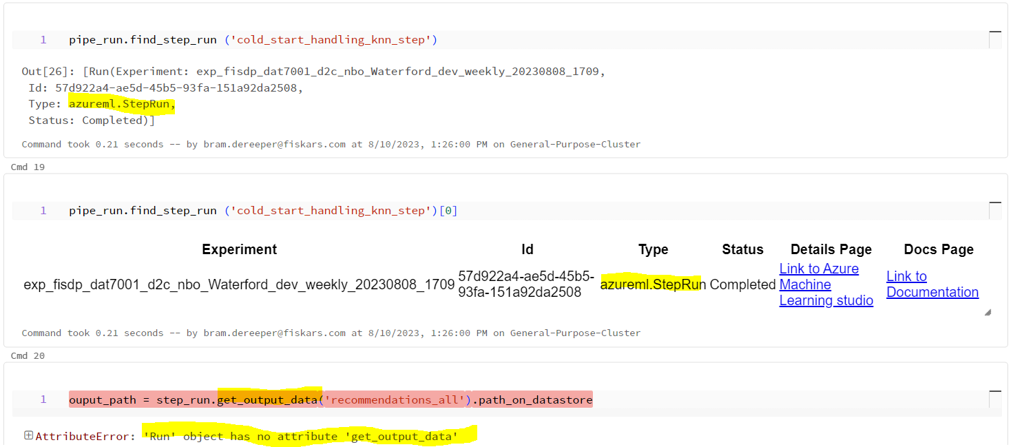 PipelineRun.getSteps returns list of Step objects, not StepRun · Issue #1933 · Azure ...