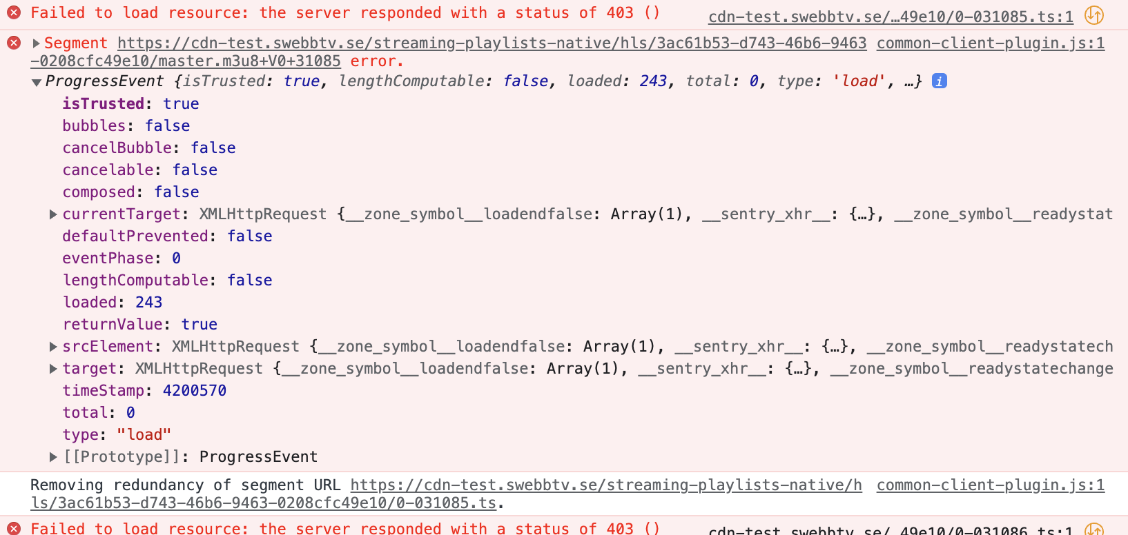 Broken Error Handling For Live Stream Player Causing Infinite Request Loop · Issue 5733