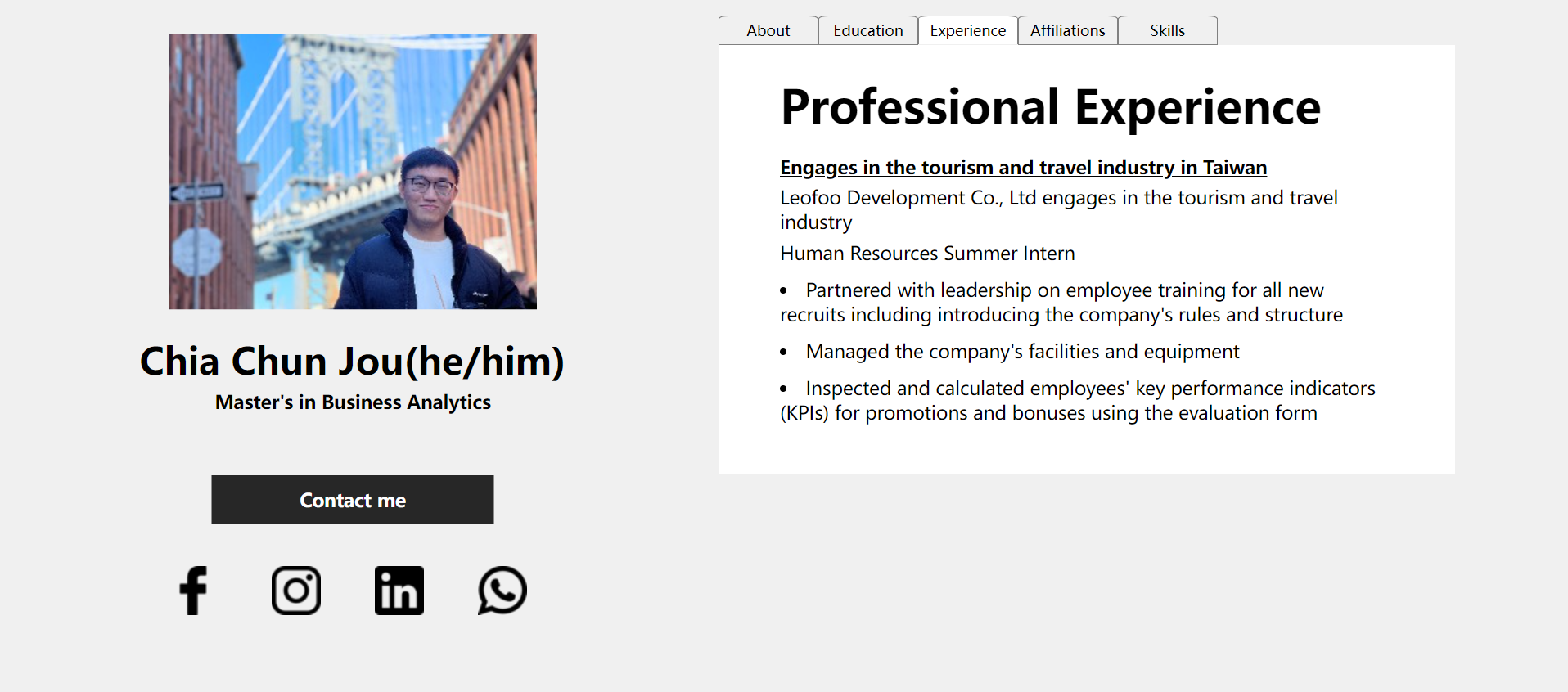 GitHub - Chiachunjou/Resume-html