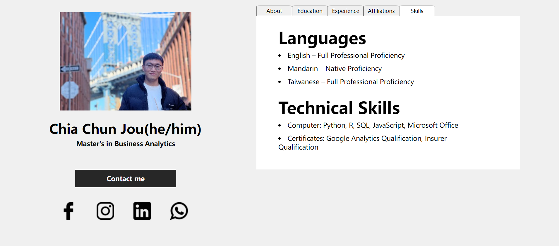 GitHub - Chiachunjou/Resume-html