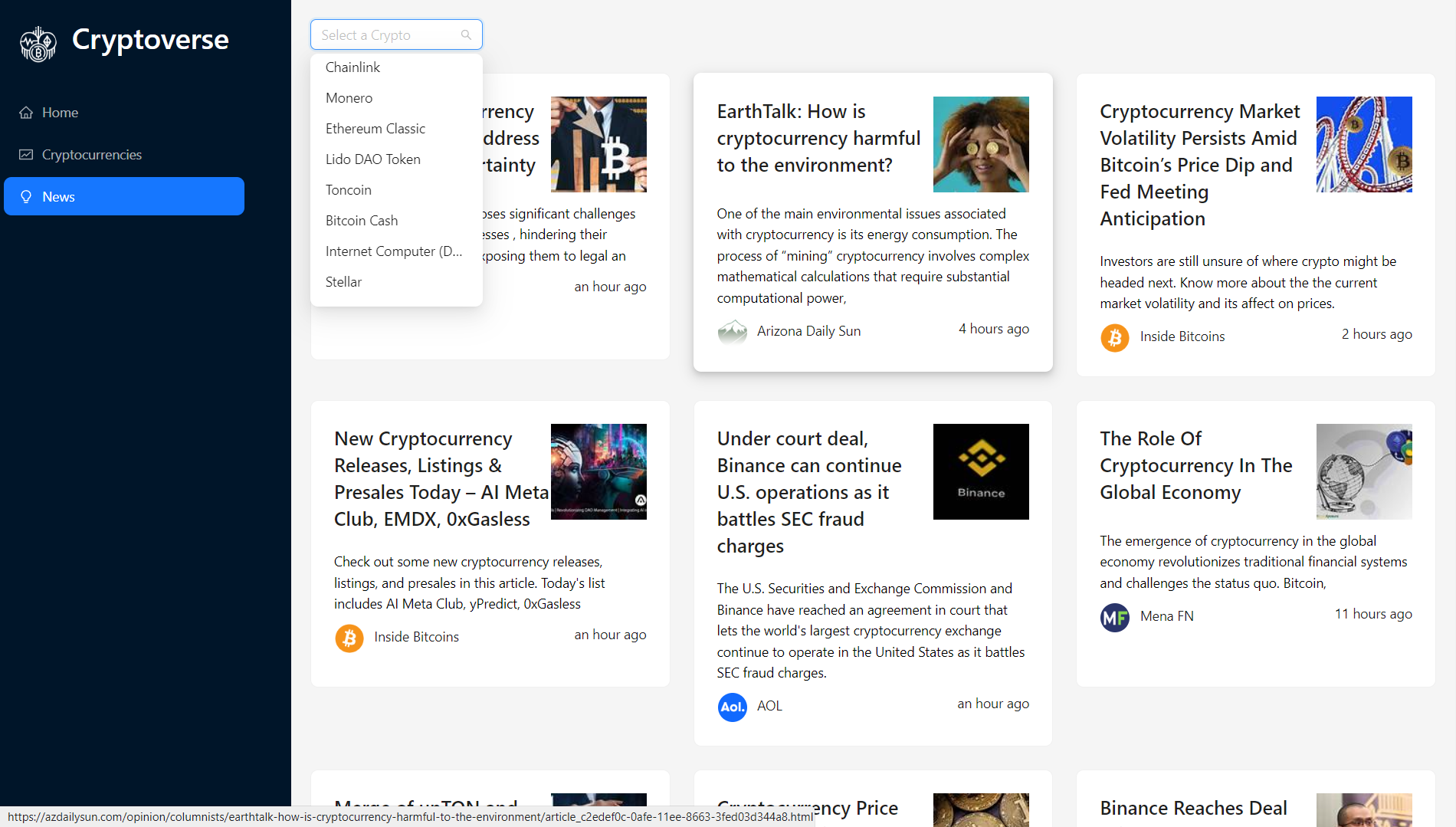GitHub - StanislavPliev/React-Crypto-App: Crypto App on React. Browse Cryptocurrencies, check ...