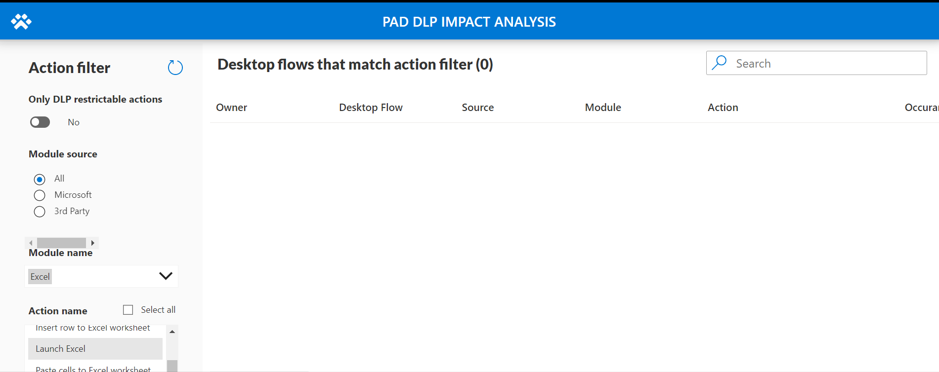 [Automation - BUG] DLP Impact Analysis for Desktop flow – not showing any desktop flow. · Issue ...
