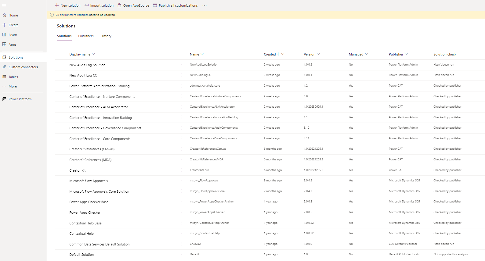 [CoE Starter Kit - BUG] Upgrade action failed: Solution dependencies exist, cannot uninstall ...