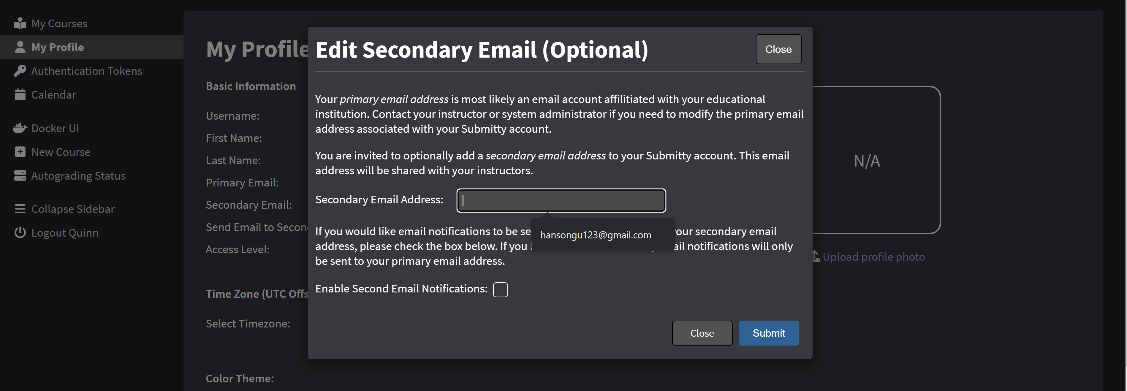 Minor Issues With My Profile Pronouns Ui · Issue 9147 · Submitty