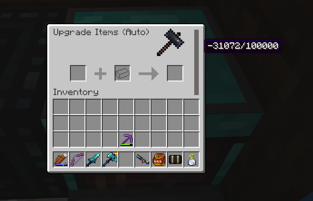 Smithing Table Auto Generates Negative Integer When Connected To Power Causing Spam In Local