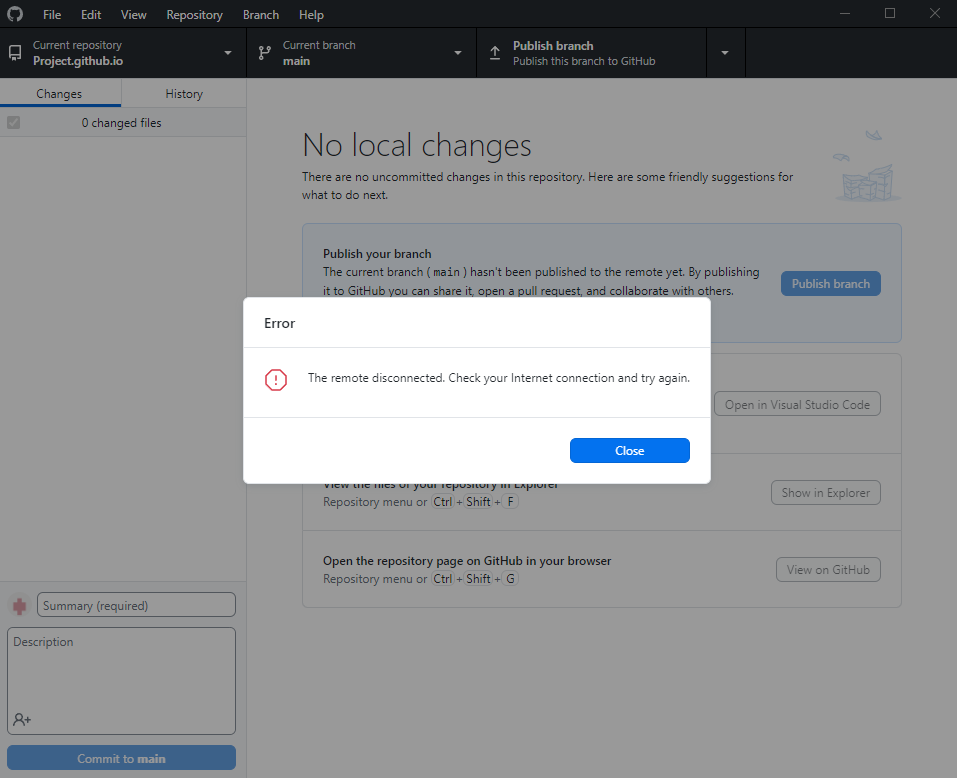 not publishing branch · Issue #17455 · desktop/desktop · GitHub