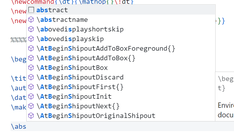 Auto-completion for macros created by \DeclareMathOperator and \DeclarePairedDelimiter · Issue ...