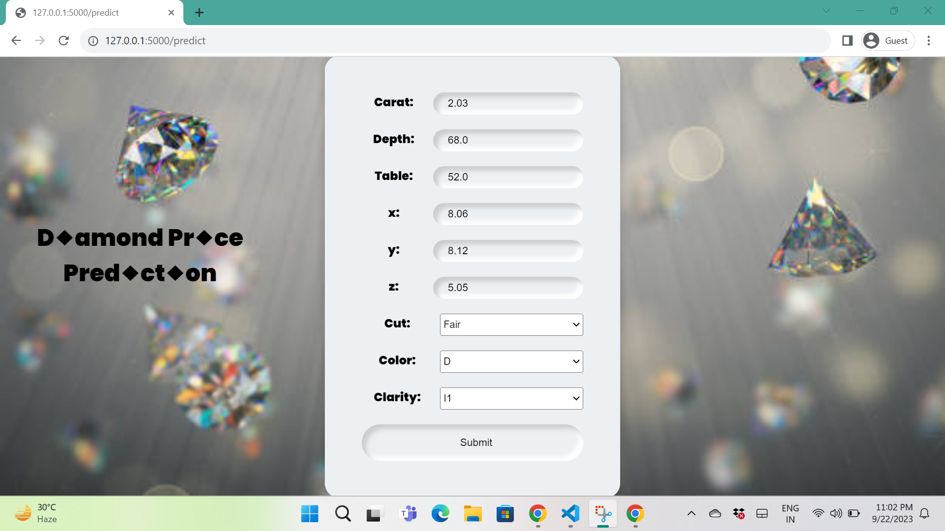 GitHub - VaishnaviSh14/DiamondPricePrediction: 🔷 Diamond Price Prediction Model 🔷 - A machine ...