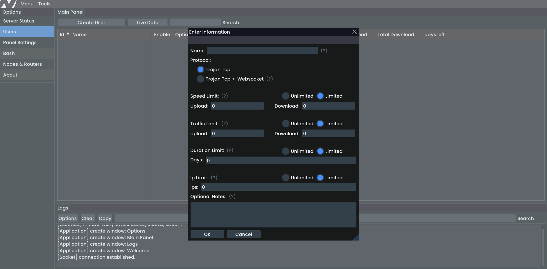 GitHub - Leiren/Npanel: Npanel is a cross platform user interface to manage trojan-go and ...