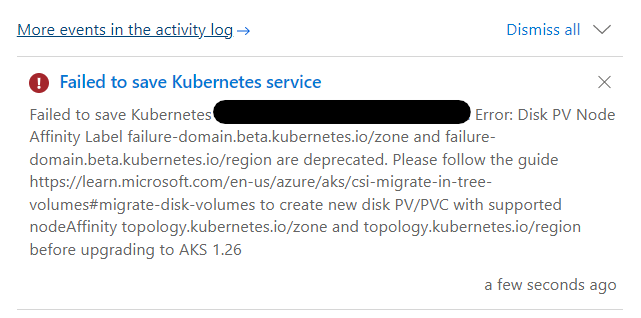 [Question] Storage Class is already migrated to CSI but deprecated label 'failure-domain.beta ...