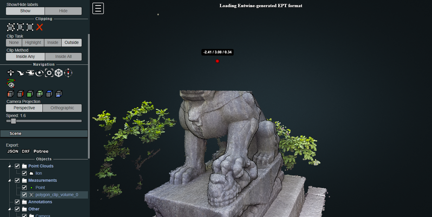 Making a measure catches clipped points in mode Inside & Outside · Issue #931 · potree/potree ...