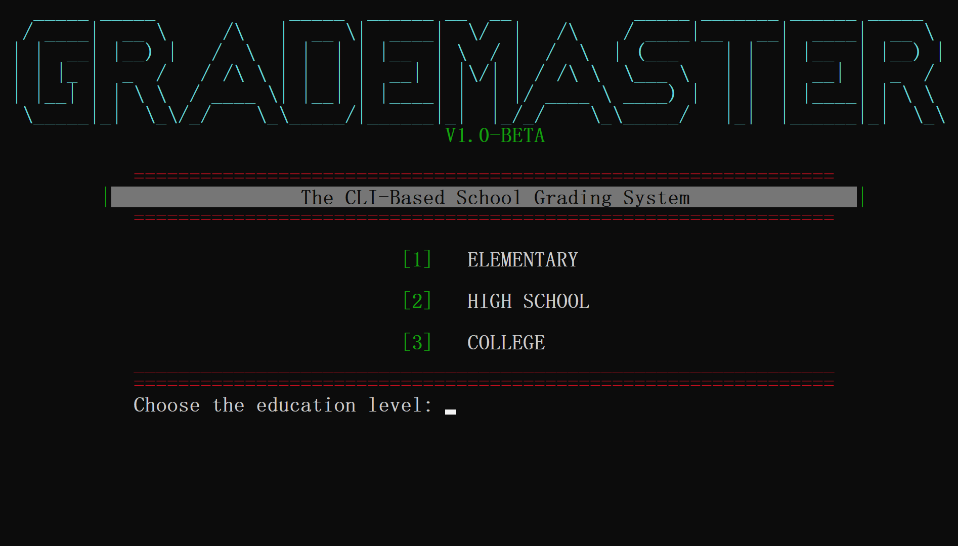 GitHub - JohnCipher777/GradeMaster: The CLI-Based School Grading System