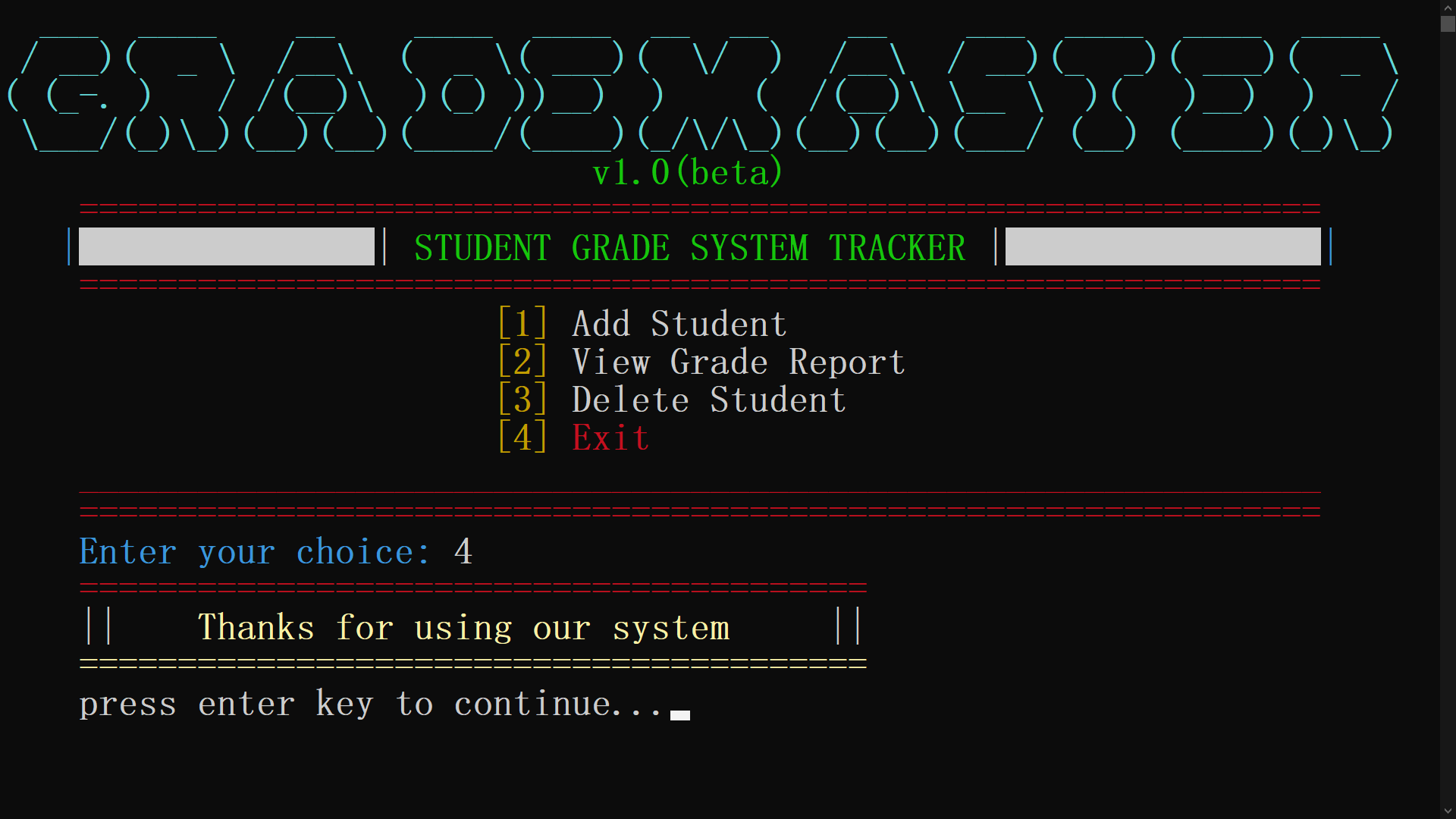 GitHub - JohnCipher777/StudentGrade_SystemTracker: A simple grade system tracker