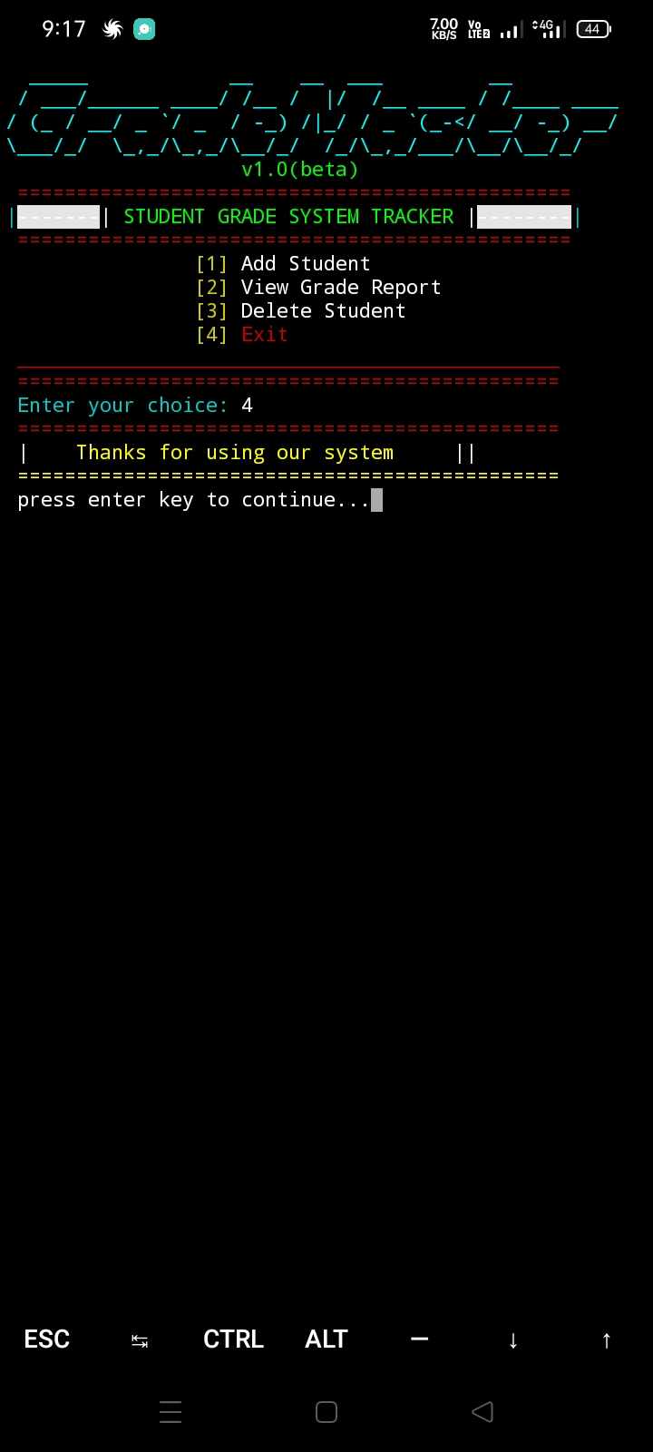 GitHub - JohnCipher777/StudentGrade_SystemTracker: A simple grade system tracker