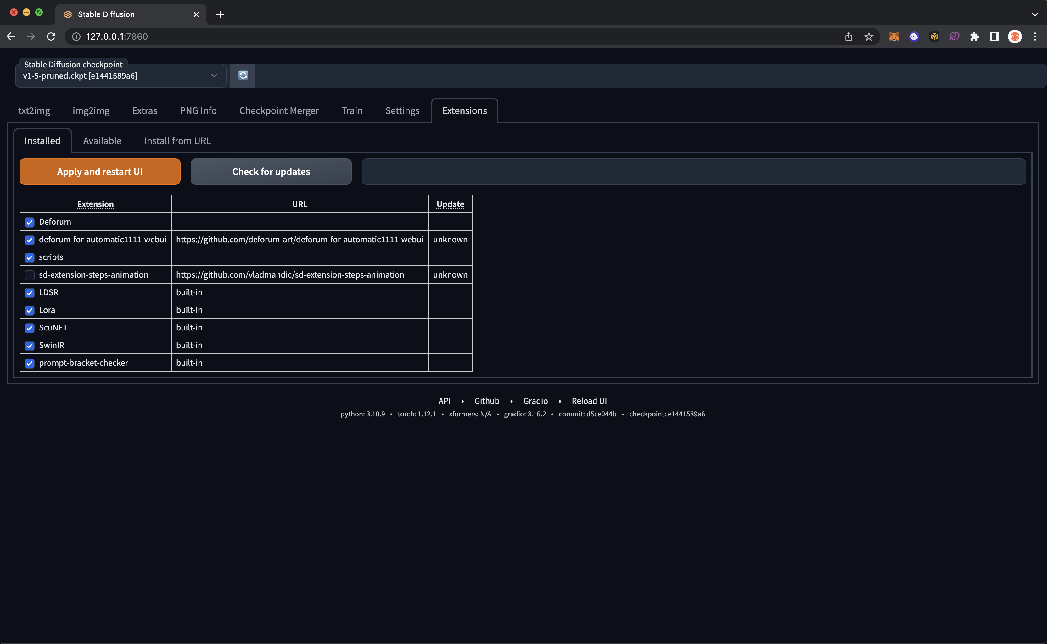 Automatic1111 not generating content and not showing my extension of deforum · AUTOMATIC1111 ...