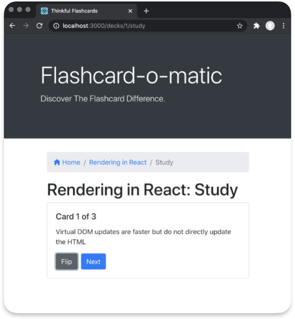 GitHub - PattyTracy/Flashcard-O-Matic: Flashcard App created for Thinkful Module 31
