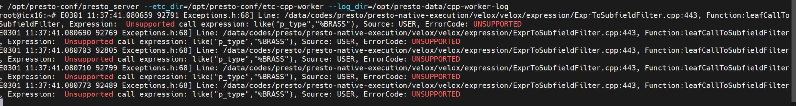 How to remove the error log? · Issue #4161 · facebookincubator/velox · GitHub