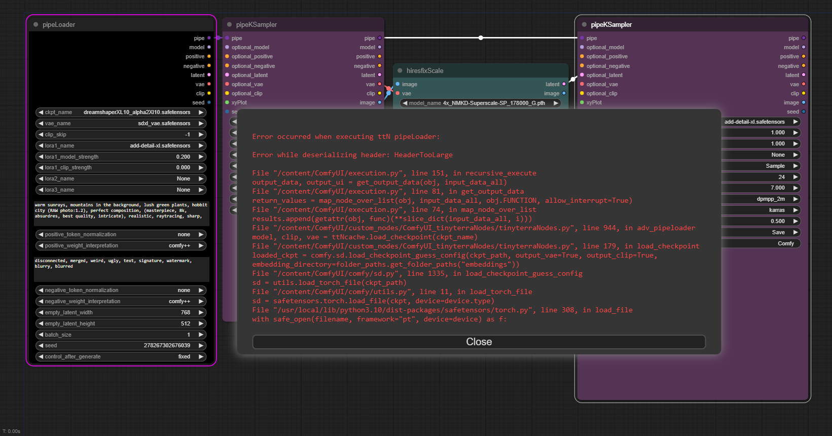 Error occurred when executing ttN pipeLoader: · Issue #33 · TinyTerra/ComfyUI_tinyterraNodes ...