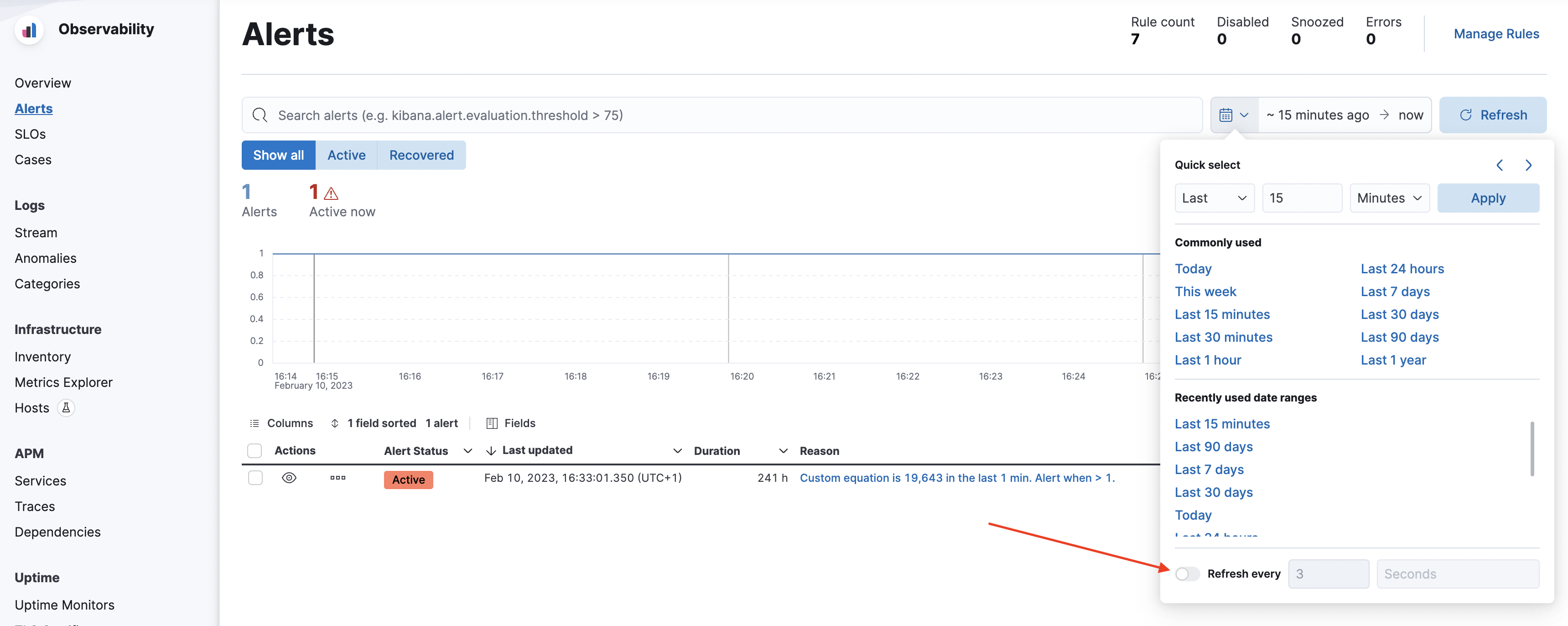 [AO] Refresh every does not work on the alerts table · Issue #150903 · elastic/kibana · GitHub