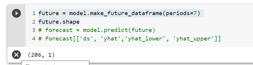 Make Future Dataframe Periods 7 Generating 206 Rows · Issue 1822 · Facebook Prophet · Github