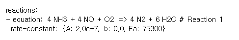 Question. Trying to implement NH3-SCR mechanism through the Cantera... · Issue #1431 · Cantera ...