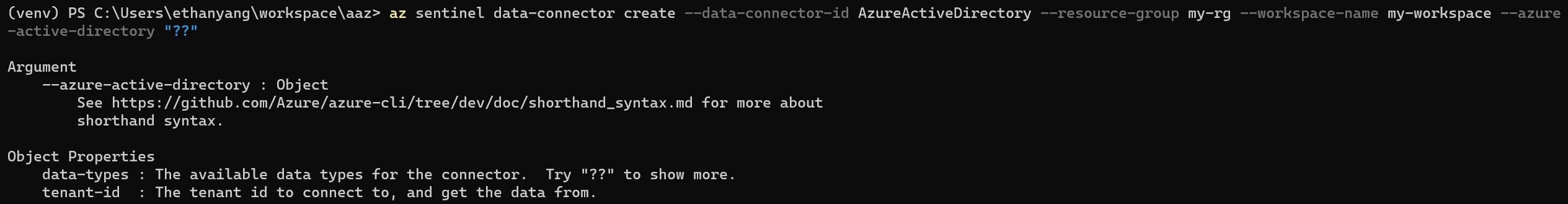 It is not possible to create data connectors with az sentinel data-connector · Issue #27092 ...