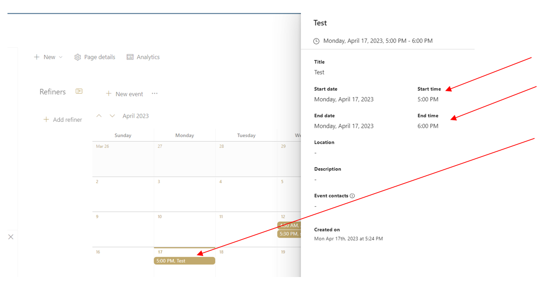 Rhythm of business calendar - time changes after after refresh on adding a new event · Issue ...
