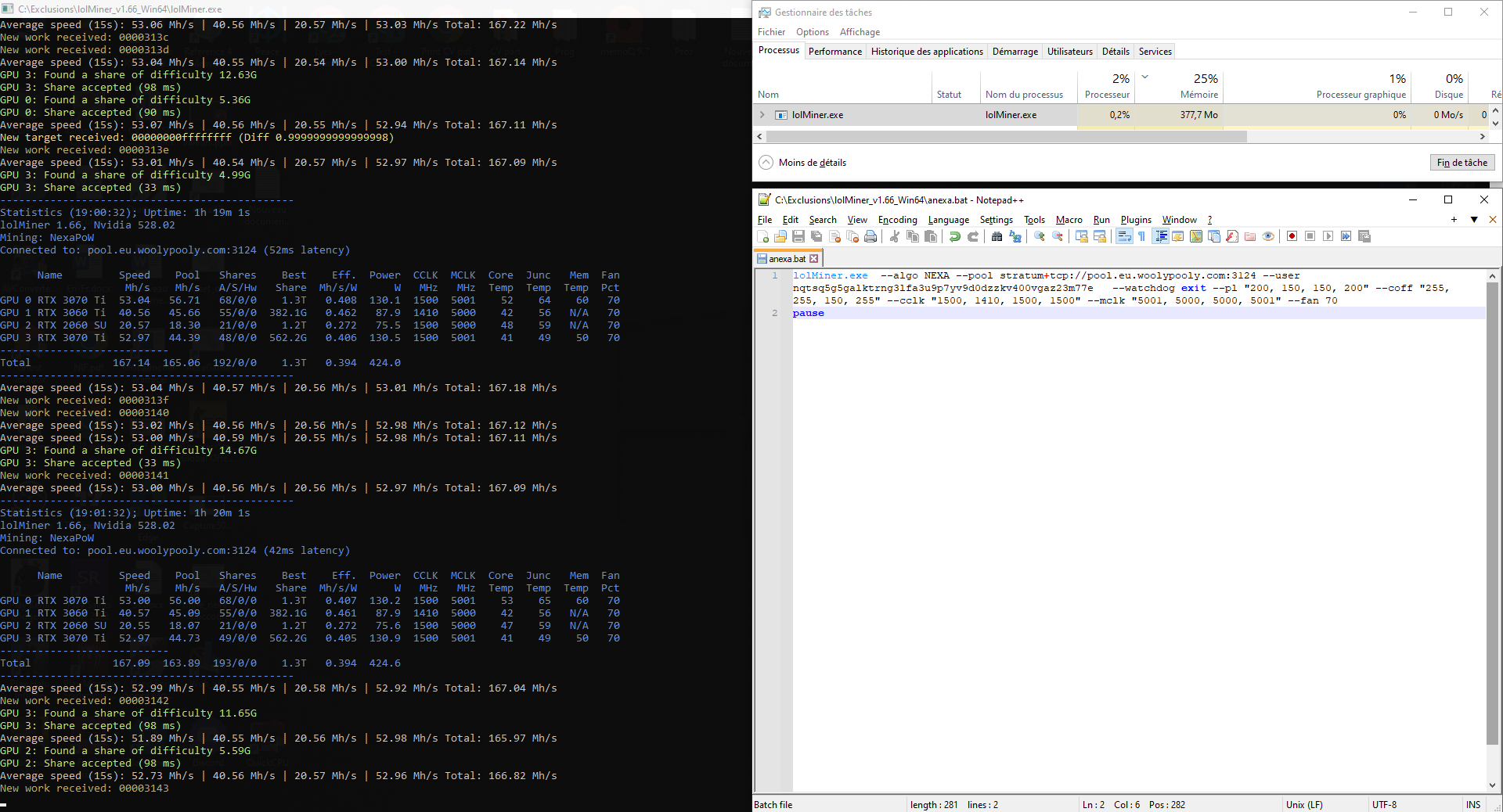 V166windows10 Only 24 Gpus Works And Cpu Consommation · Issue 1834 · Lolliedieblolminer 