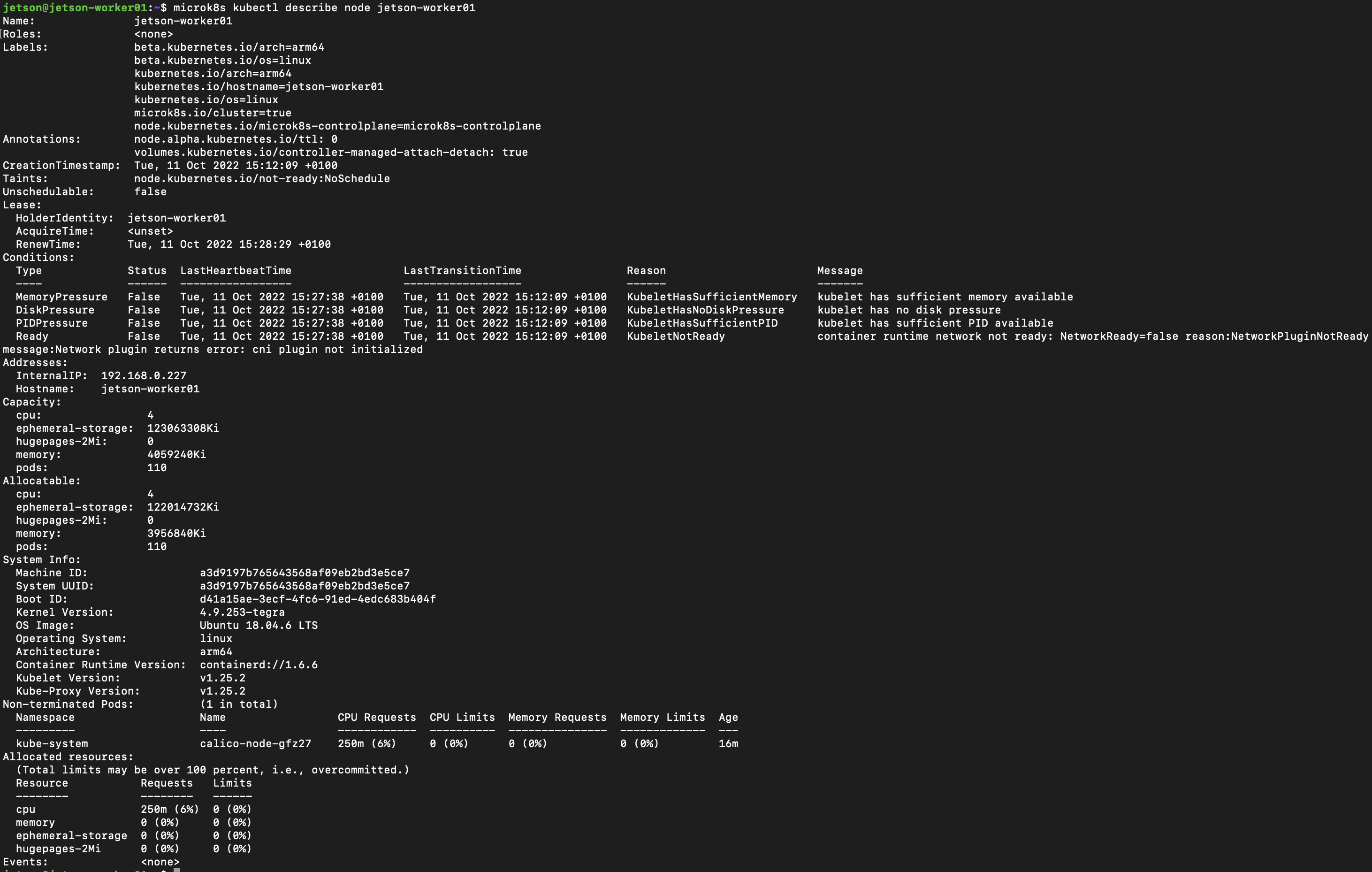 Microk8s 125 Kubeletnotready Status Error For Single Node Cluster Of Jetson Nano · Issue