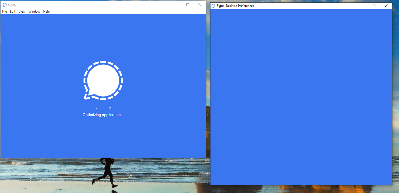 Stuck On Optimizing Application · Issue 5952 · Signalapp Signal Desktop · Github