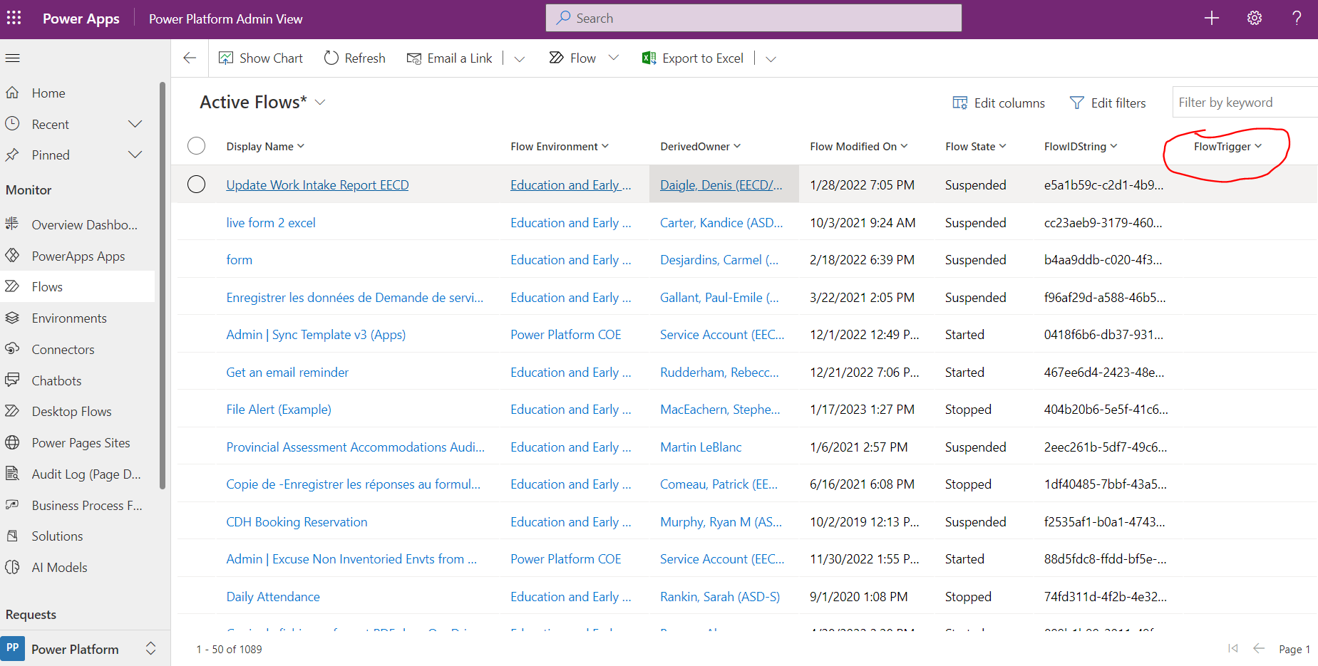 [CoE Starter Kit - BUG] Flow Trigger field has no data · Issue #4678 · microsoft/coe-starter-kit ...