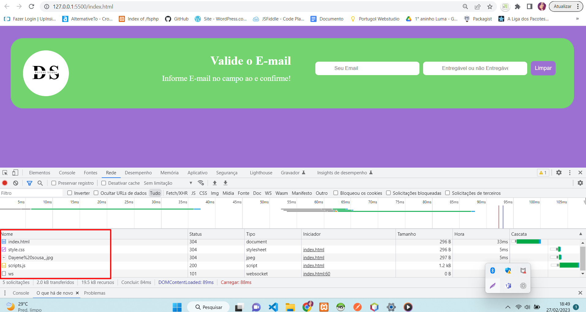 GitHub - DayeneSousa/Validar-Email: Projeto Experimental para validação ...