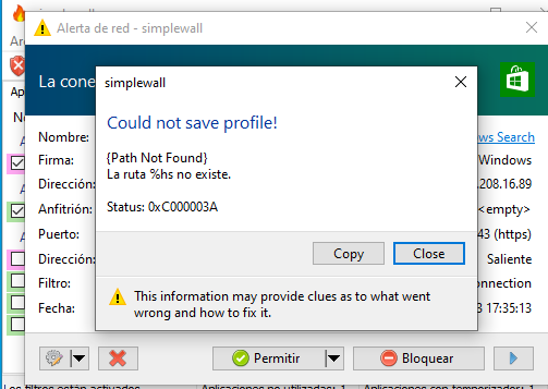 %hs profile not found upon enabling simplewall · Issue #1607 · henrypp/simplewall · GitHub