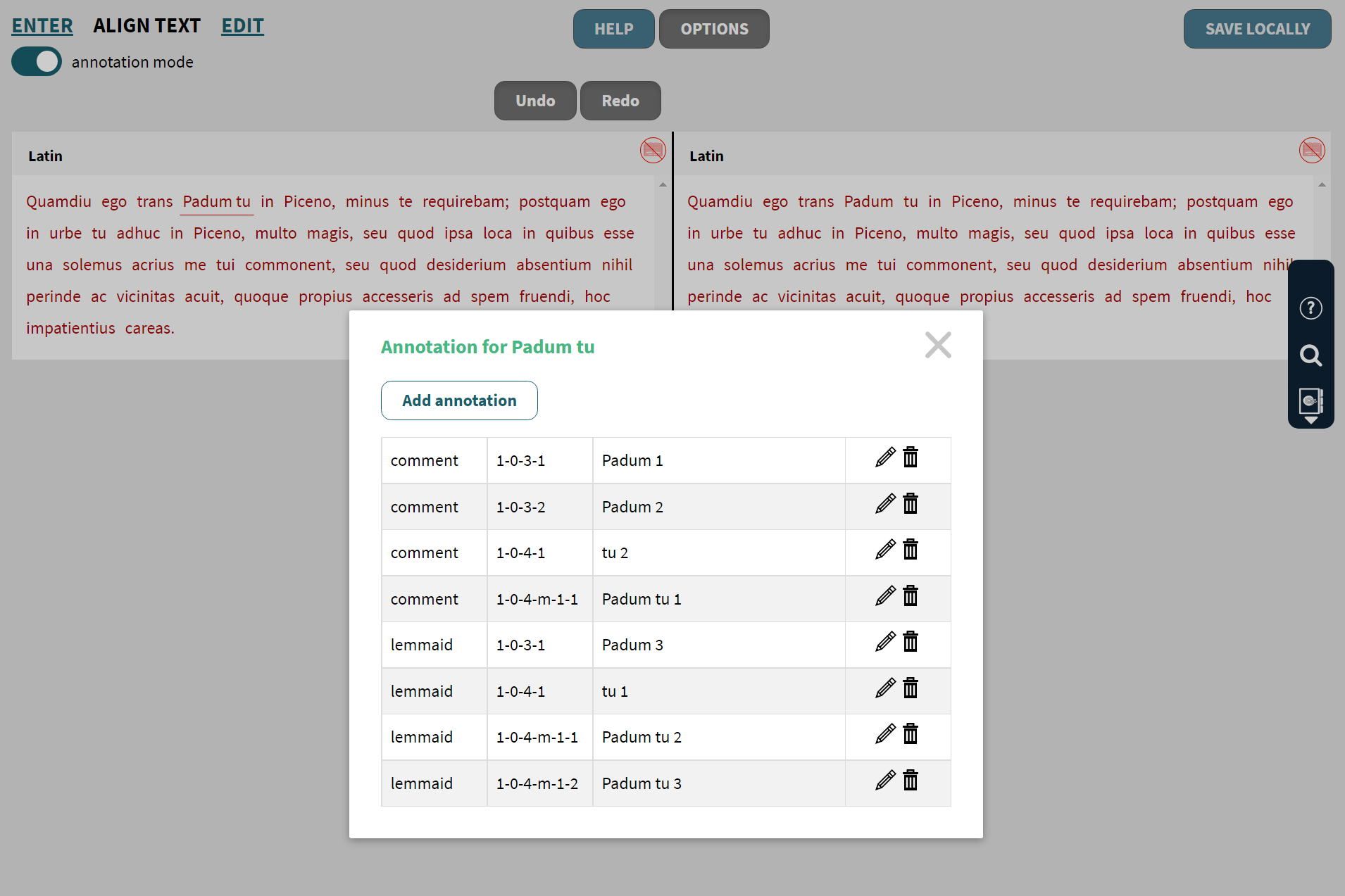 Editing a token with annotations · Issue #538 · alpheios-project/alignment-editor-new · GitHub