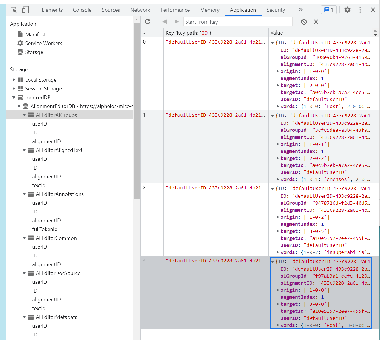 File saved in indexedDB would not load · Issue #588 · alpheios-project/alignment-editor-new · GitHub