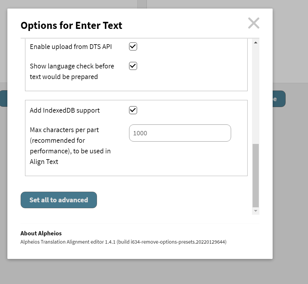 Remove option's presets · Issue #634 · alpheios-project/alignment-editor-new · GitHub