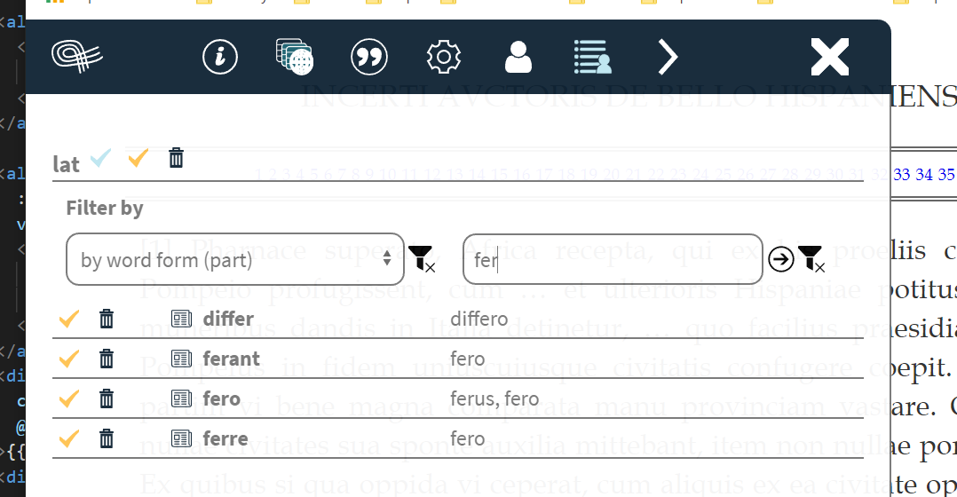 wordlist: filter on form/lemma · Issue #419 · alpheios-project/components · GitHub