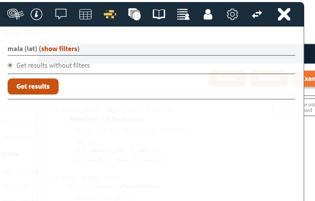 usage examples - hide filters also hides get results · Issue #558 · alpheios-project/components ...