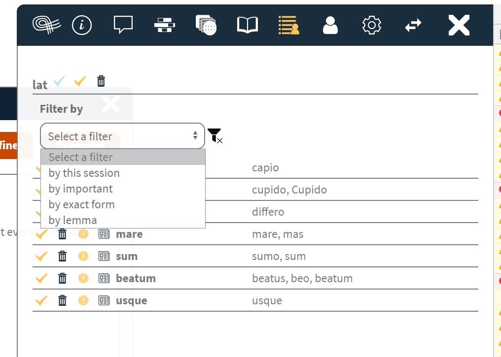word list filter feedback · Issue #562 · alpheios-project/components · GitHub