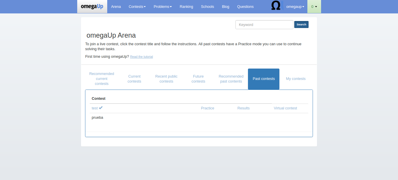Lista de concursos: invertir los links de [Practice] y [Concurso ...