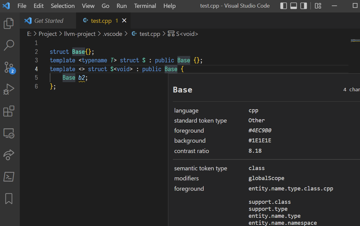 Semantic Highlight of Base Class for Template Specialization is Missing · Issue #1132 · clangd ...