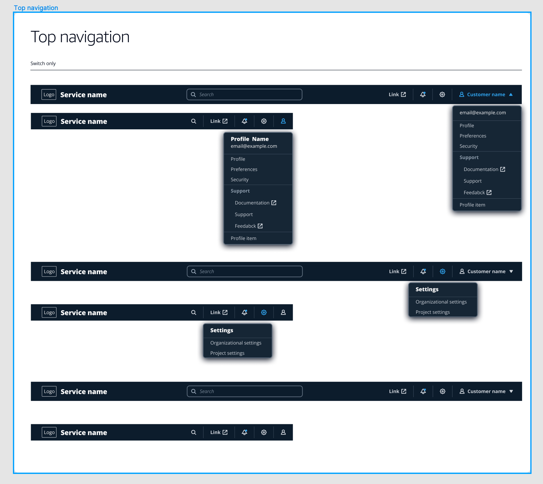 Add top navigation state to App Layout component · Issue #693 · cloudscape-design/components ...