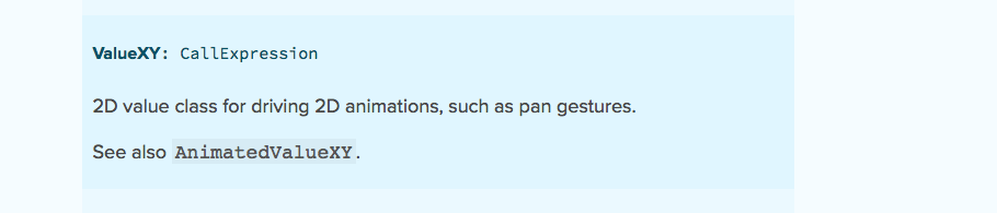Missing Docs for Animated.ValueXY instances · Issue #16967 · facebook/react-native · GitHub