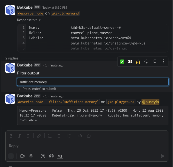 v0.15.0 Fixes / Enhancements by huseyinbabal · Pull Request #826 · kubeshop/botkube · GitHub