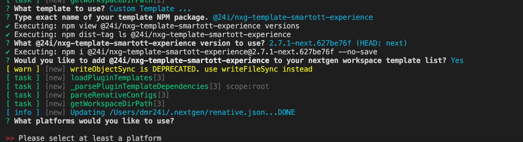 RNV new fails to list platforms on 0.32 alpha version · Issue #689 · flexn-io/renative · GitHub