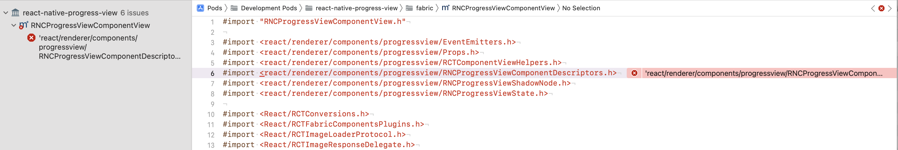 RN 0.72.3 + fabric enabled => RNCProgressViewComponentDescriptors.h file not found ? · Issue ...