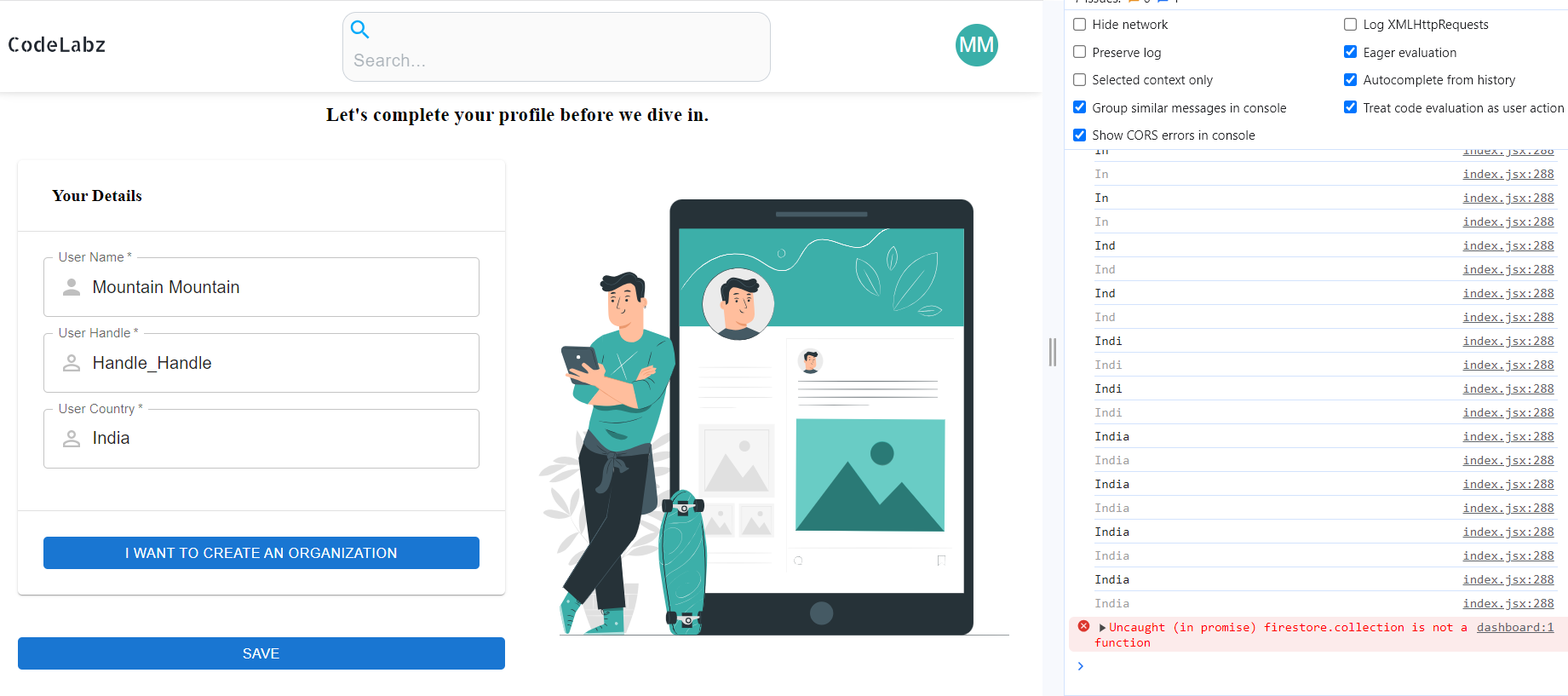 [ Bug : "Save" button is not working at /dashboard Page ] · Issue #924 · scorelab/Codelabz · GitHub